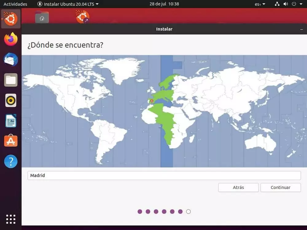 Installera Ubuntu - Ställ in region