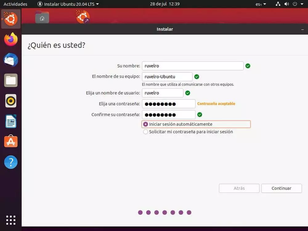 Installera Ubuntu - Skapa användare