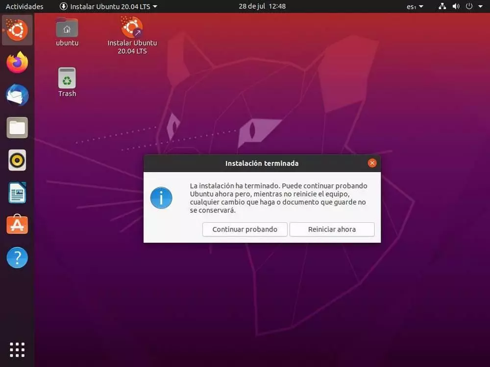 Az Ubuntu telepítése – A telepítés befejezése