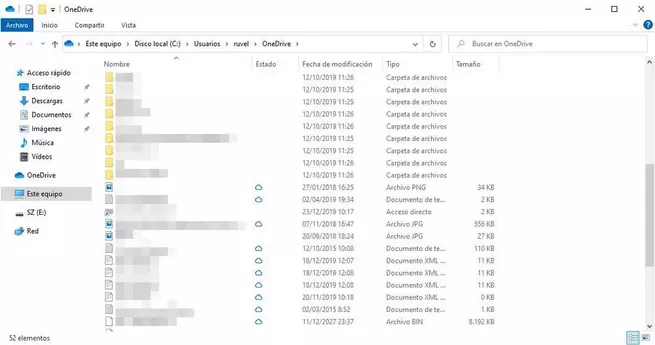 Pelên hesabê OneDrive ji explorer