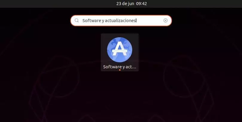 Fungua Mipangilio ya Usasishaji wa Programu ya Ubuntu