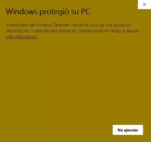 Windows SmartScreen: a aplicación fallou 1