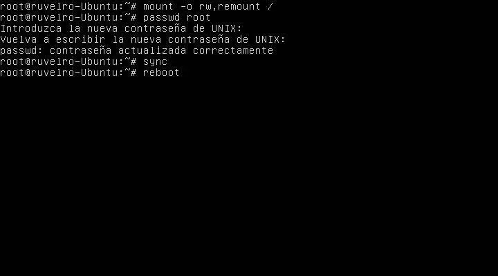 Recover Linux root administrator password - 12