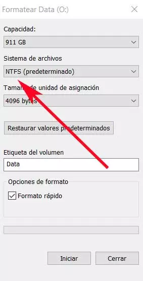 ntfs formatua