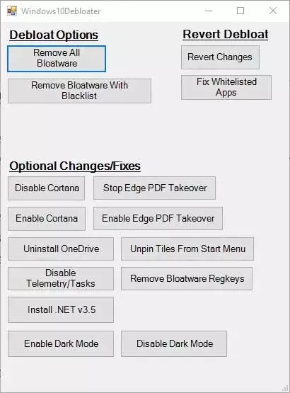 Windows 10 Debloator