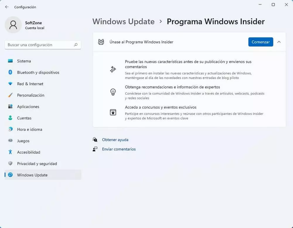 Rhaglen Windows Update Insider Windows 11