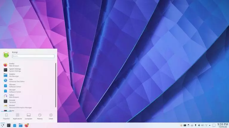 KDE Plasma 5.20 - працоўны стол