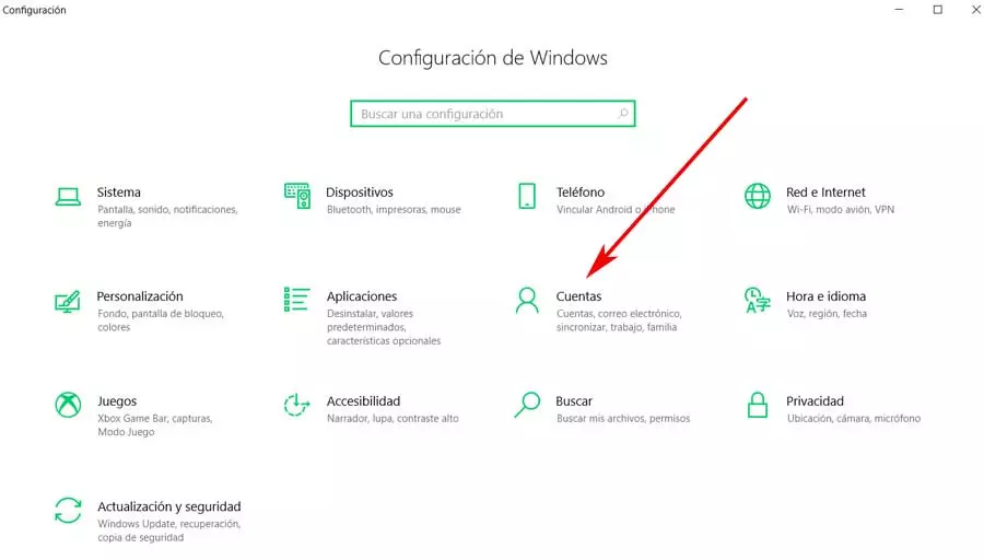 Configuració compte Windows