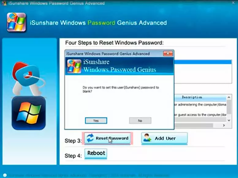 iSunshare Windows Parola Dehası