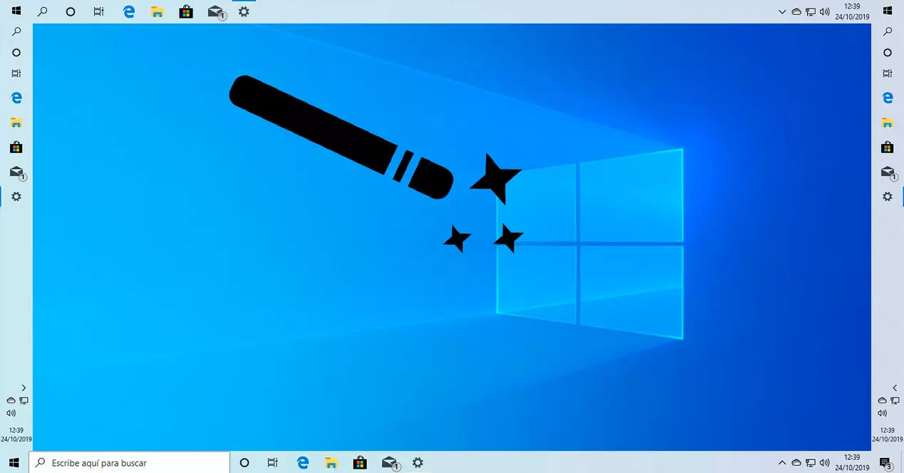 Cara ngganti sisih utawa mindhah taskbar Windows 10
