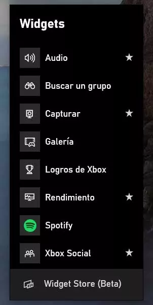 Widgets bar igra