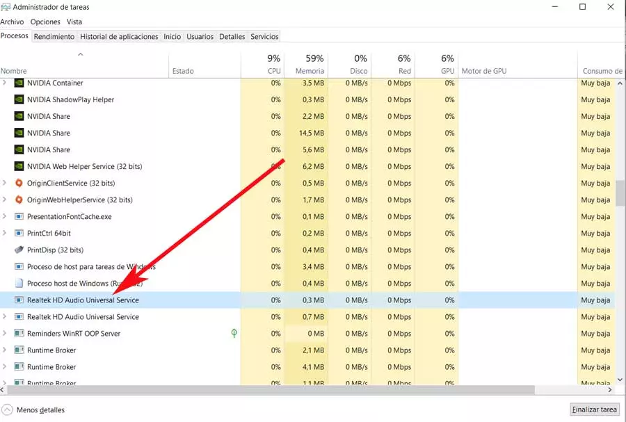 Processus Realtek HD