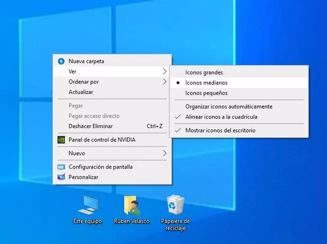Големина на иконата за Windows 10 - 1