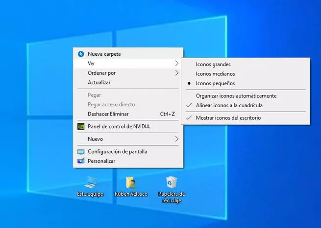 Gwosè ikon Windows 10 - 3