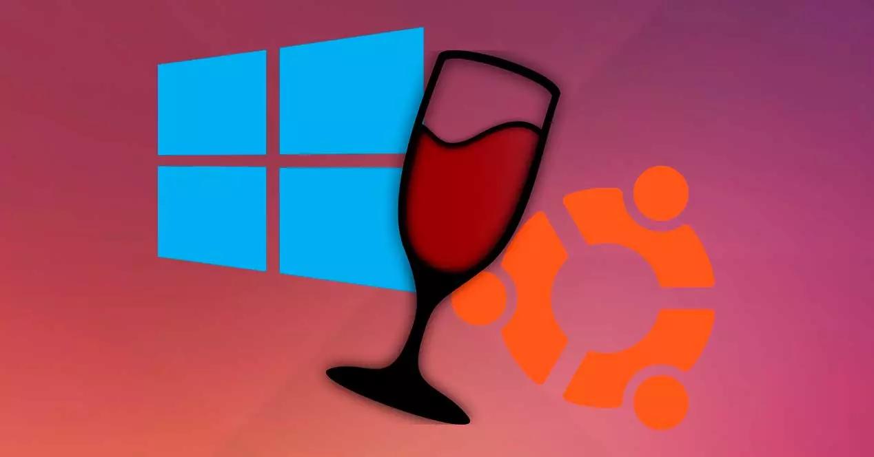 Windows النبيذ أوبونتو