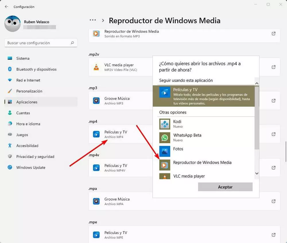 Windows Media Player - Aldatu aplikazio lehenetsia 3