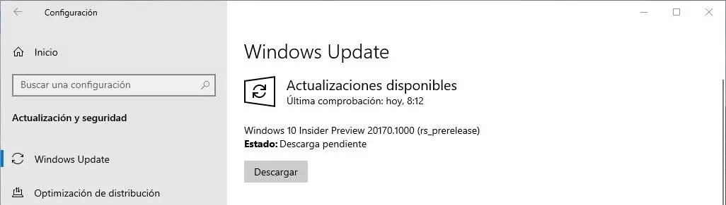 Windows 10 20170 eraikitzea
