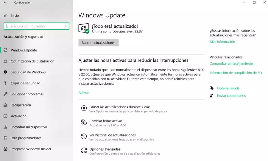 „Windows“ naujinimas ir saugos nustatymai