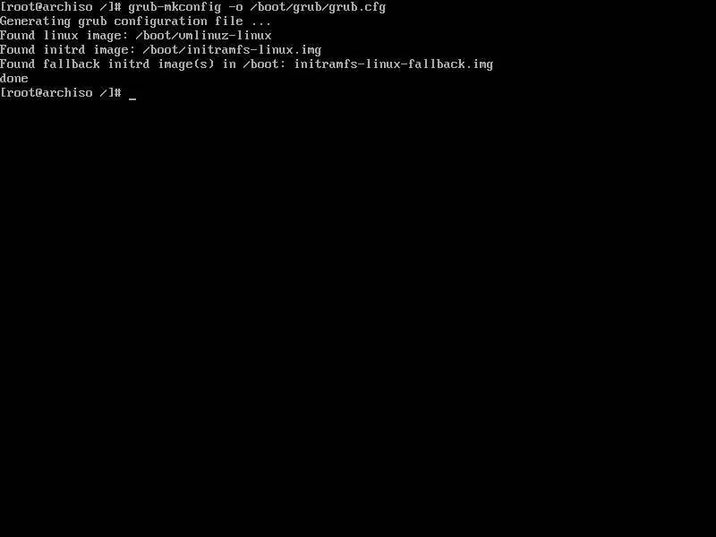 Arch Linux'та GRUB конфигурациясе