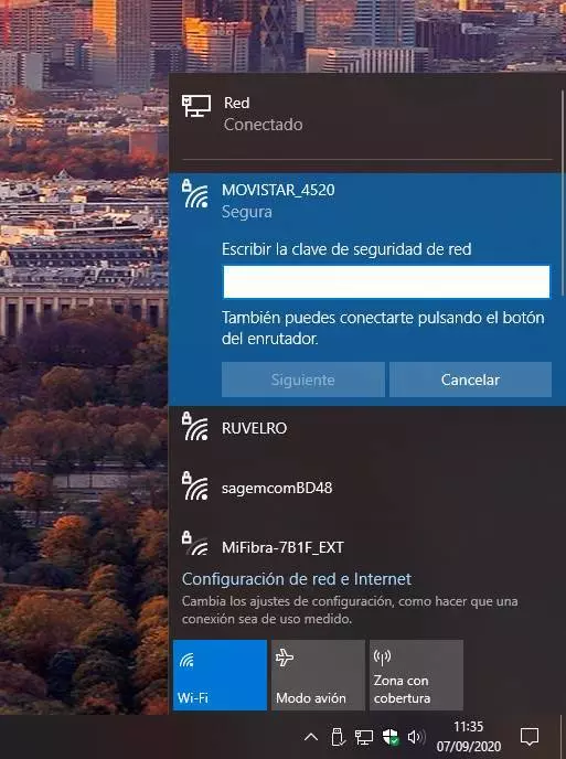 Пароли Wi-Fi-ро ворид кунед Windows 10