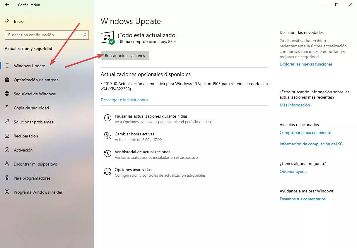 Windows 10 da yangilanishlarni tekshiring