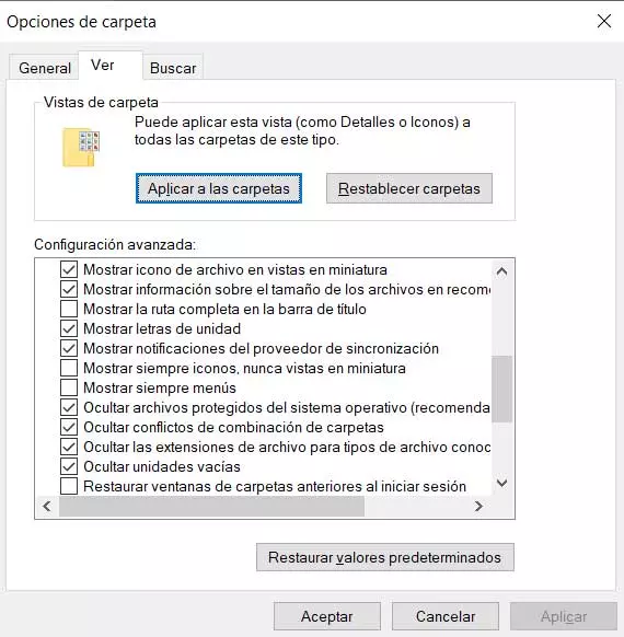 Ikusi ezkutuko fitxategiak Windows Explorer