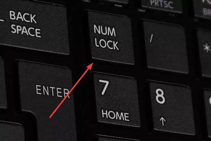 Num Lock klaviatūros klavišas