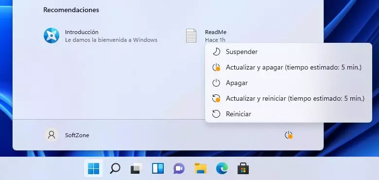 ოფციები გადატვირთეთ Windows 11