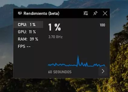 Windows 10 game bar performance plugin