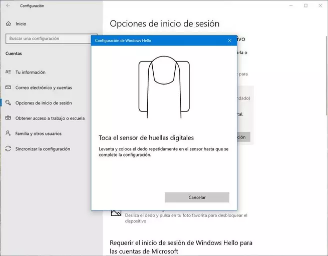 Settu upp Windows Hello - Footprint 3