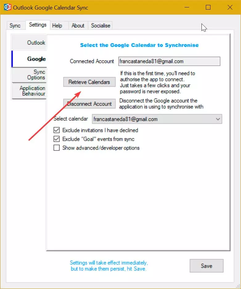 Outlook Google Calendar Sync календарын калыбына келтирүү