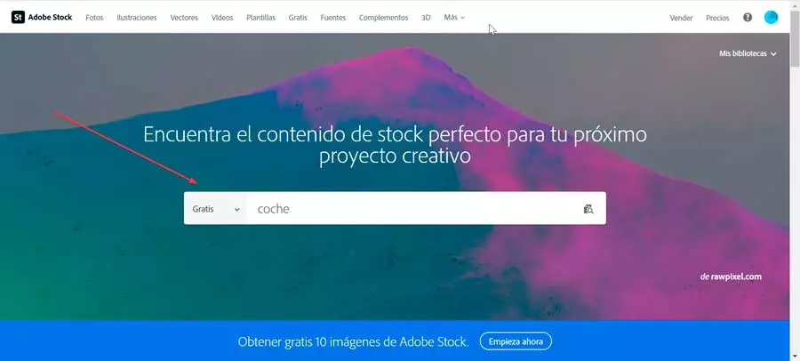 Vyhledávání Adobe Stocks