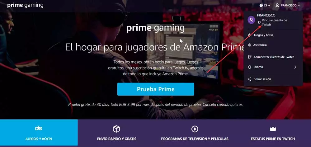 Prime-Gaming-Link mit Twitch