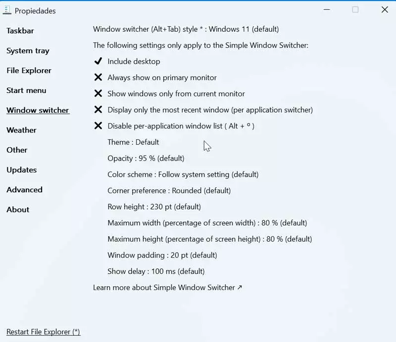 Switcher di Windows Explorer Patcher