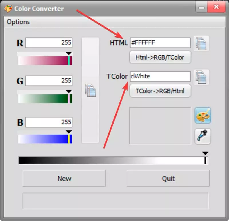 Konwerter kolorów TColor i HTML