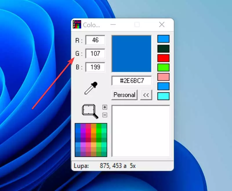 Kolorowy kubek wartości RGB