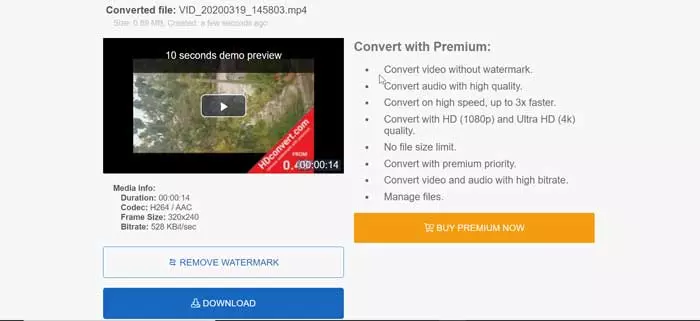 HDconvert descarregar vídeo convertit