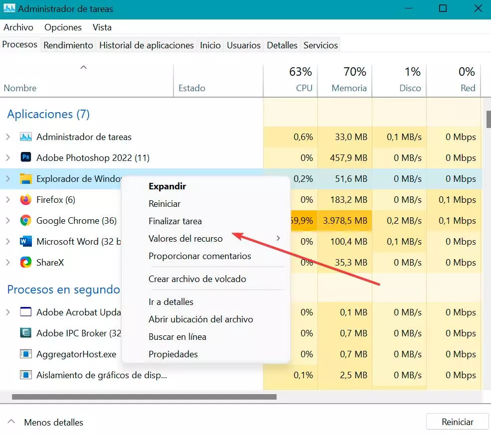 Task Manager terminate Windows Explorer