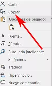 Word kopiatzeko aukera