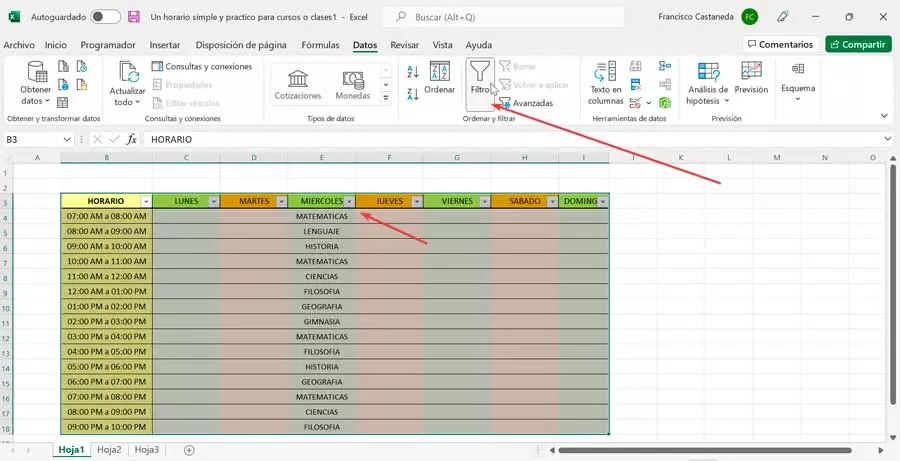 filtri excel