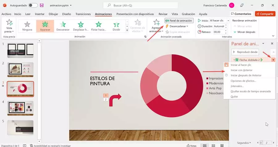 PowerPoint จัดการตามลำดับซึ่งเอฟเฟกต์กำลังแสดง