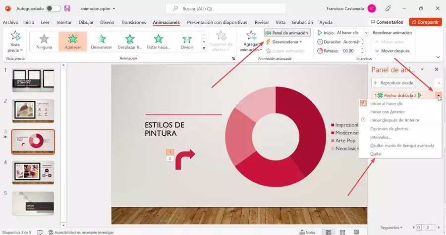 powerpoint törlés animáció