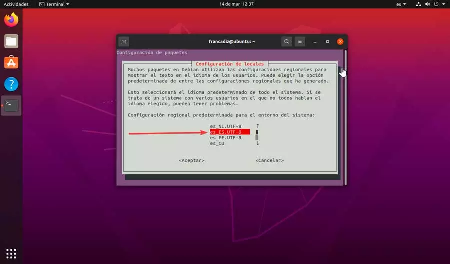 Tempat Ubuntu ES UTF-8