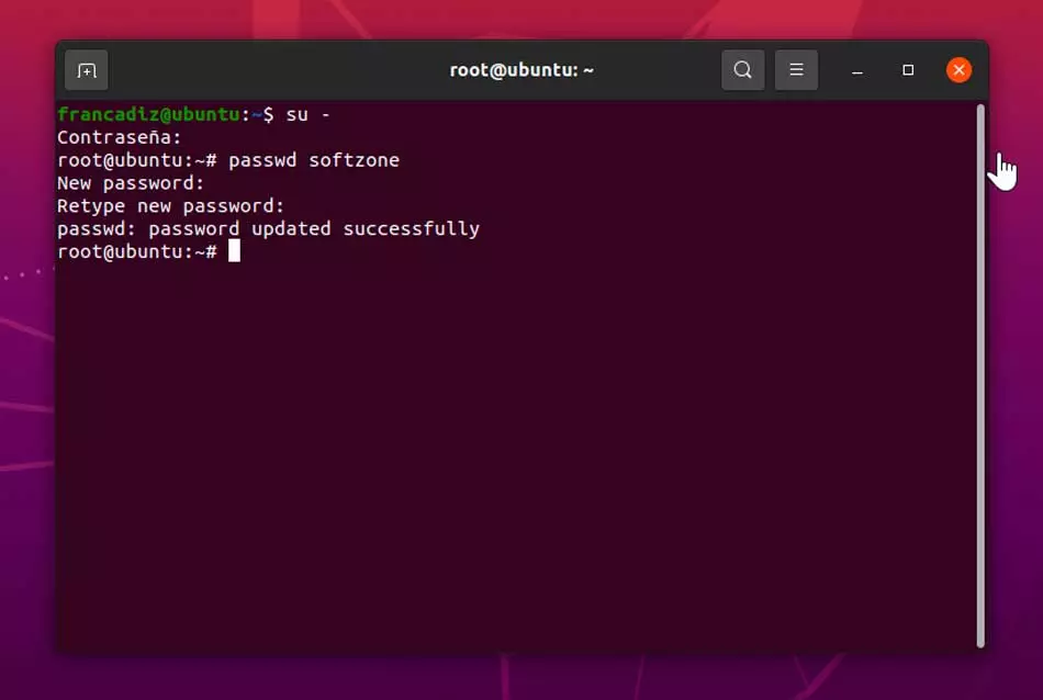 Αλλαγή κωδικού πρόσβασης τερματικού Linux ενός χρήστη ως διαχειριστή