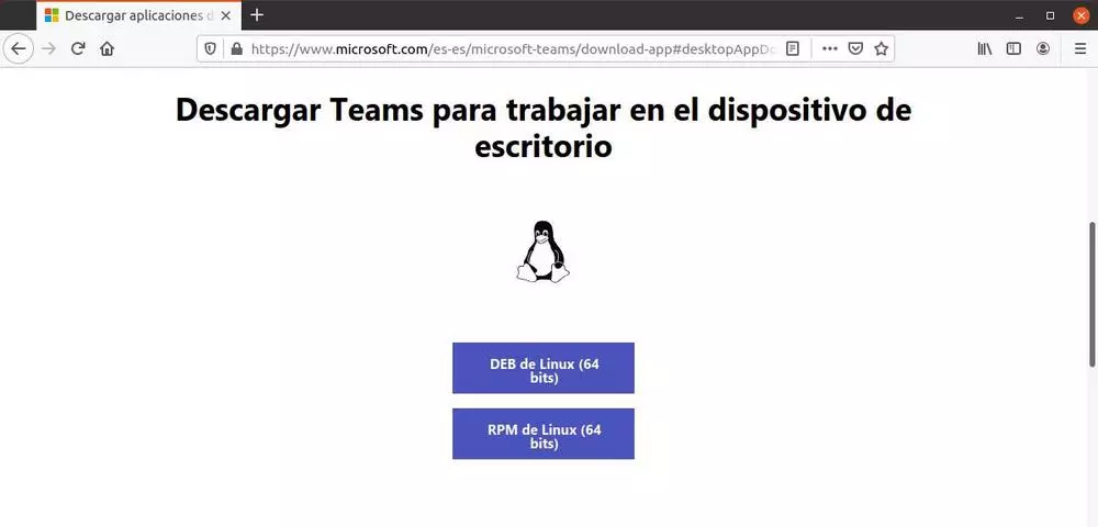 Landa i-Microsoft Teams Linux