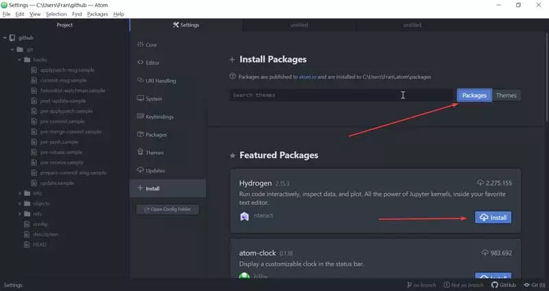 Atom Install Packages